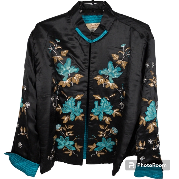 Norm Thompson | Tops | Vintage Silk Norm Thompson Long Sleeve Jacket ...